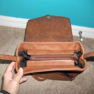 Tems | Bags | Final Price Brown Faux Leather Backpack | Poshmark